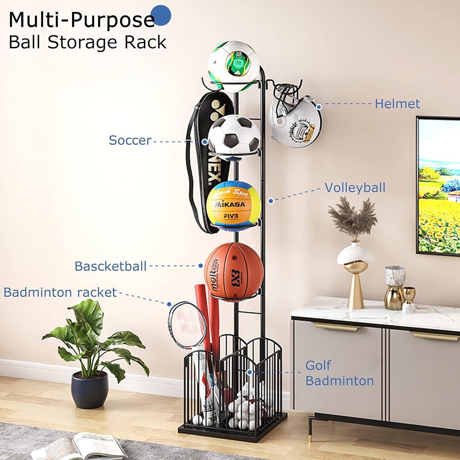 SPORTS BALL AND EQUIPMENTS RACK - Arhat Organizers